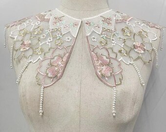 Chinese Hanfu Accessories, Yunjian Garment Collar, Embroidered Cloud ...