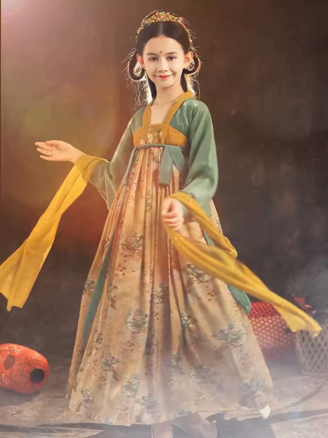 Heavy Set 3-16 Years' Kid Chinese Hanfu Tang Dress Long Sleeves, Baby ...