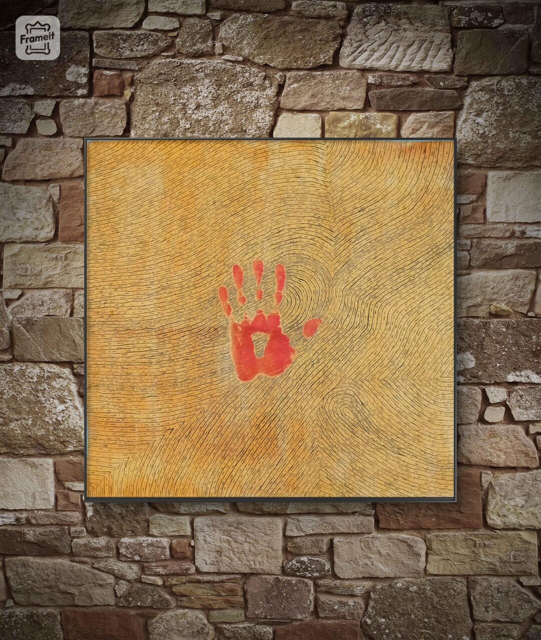 Golden Handprint With UV Effect Glow in the Dark Art, Decorative ...