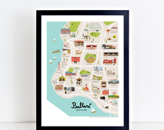 Illustrated Map of Greater Ballard - Etsy