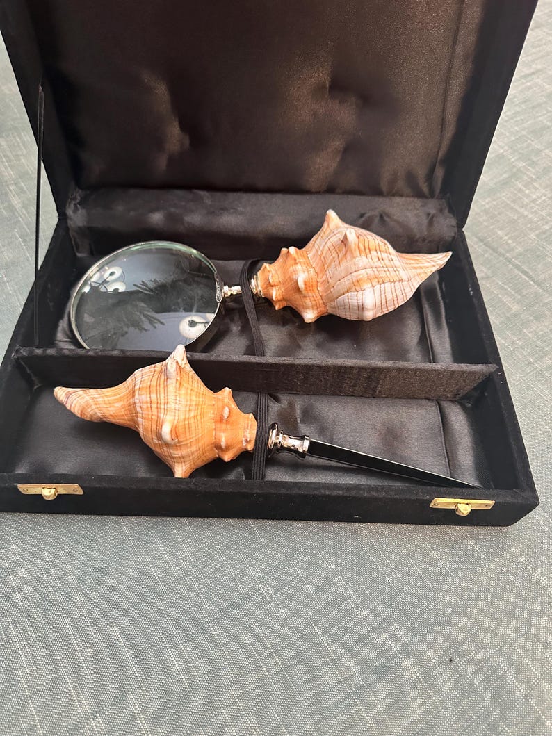 Vintage Letter Opener & Magnifying Glass With Shell Handle - Etsy