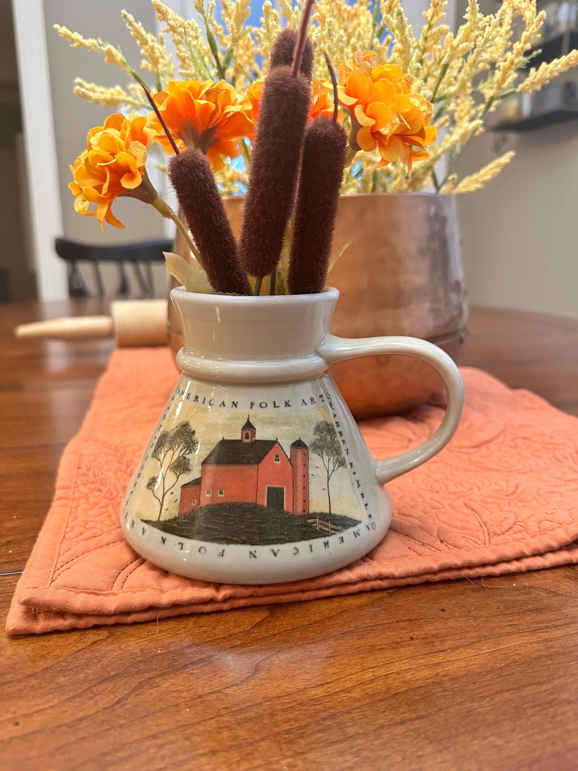 Folk Art Coffee Cup That Can Also Be Used as a Small Vase. American ...