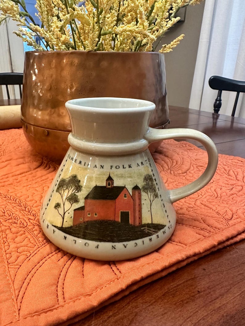 Folk Art Coffee Cup That Can Also Be Used as a Small Vase. American ...