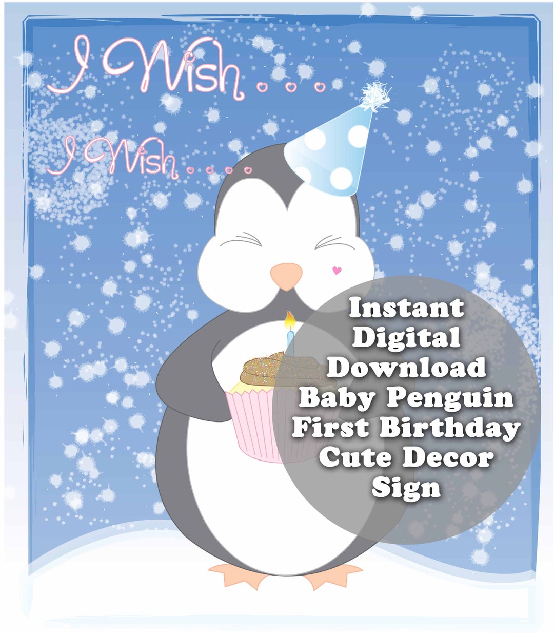 Adorable Baby Penguin Birthday Sign and Coloring Page Digital Download ...