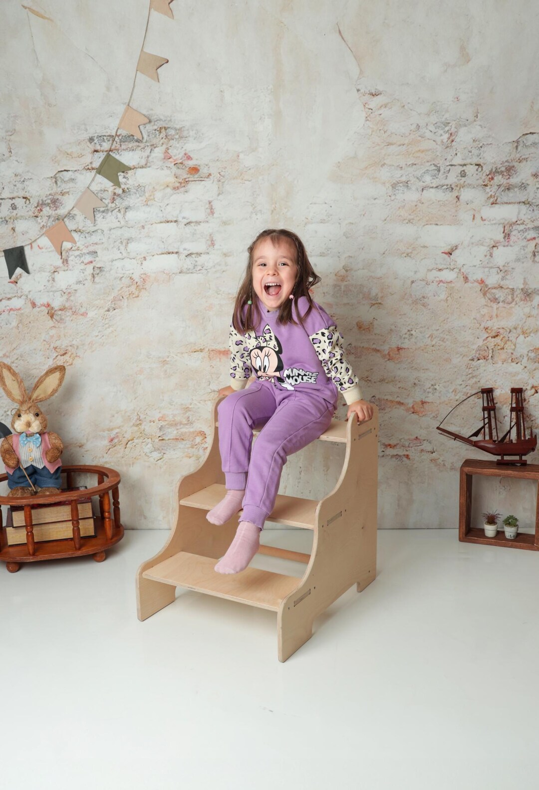 Toddler Step Stool,kids Step Stool, Bathroom Stool,wooden Kitchen Two ...