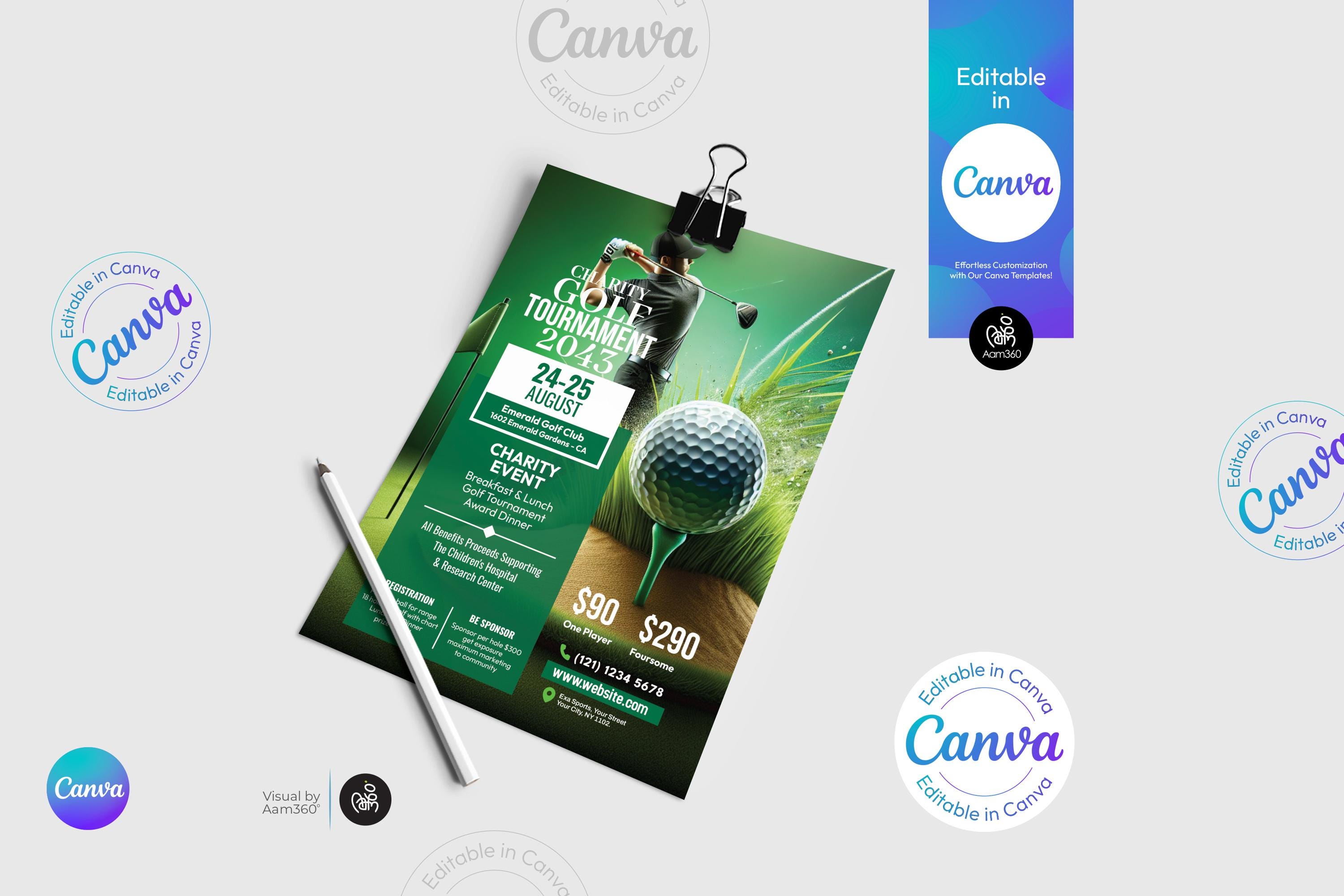 Editable Golf Tournament Flyer Template: Canva Design (digital File) - Etsy