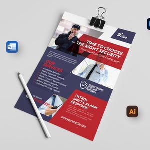 Security Service Flyer Template: Professional PSD, AI, EPS (digital ...