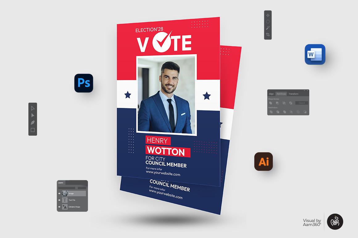 Canva Editable Election Candidate Flyer | Political Flyer Template ...