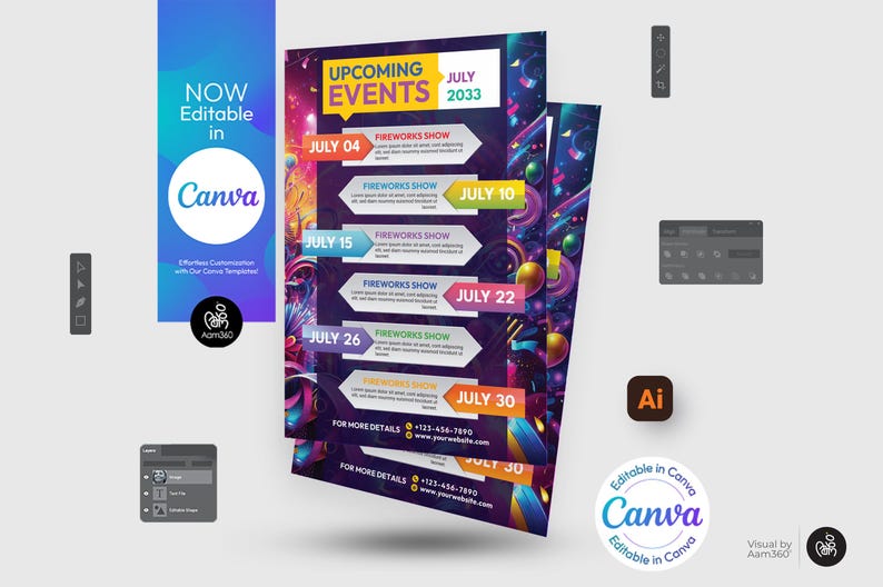 Canva Editable Events Schedule Flyer Template (digital File) - Etsy