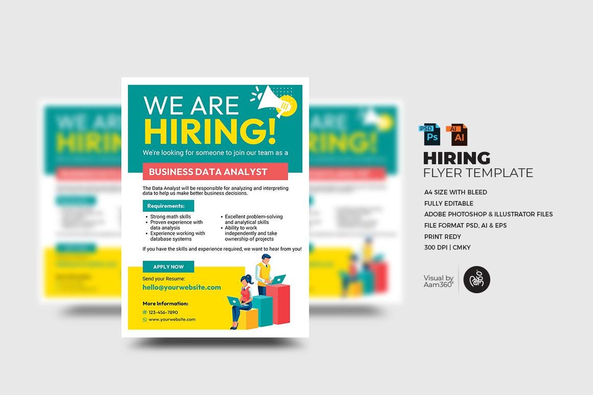 Hiring Flyer Job Fair Flyer Template We Are Hiring Flyer Photoshop ...