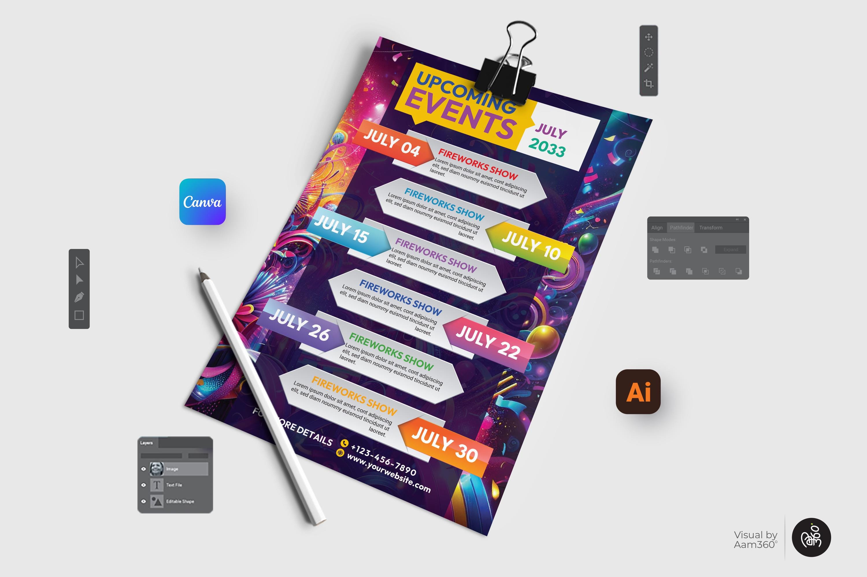 Canva Editable Events Schedule Flyer Template (digital File) - Etsy