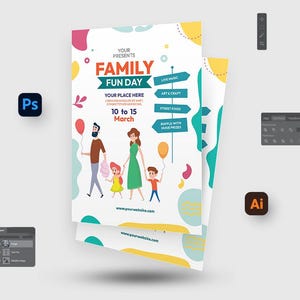 Canva Editable Family Fun Day Flyer Template | Family Festival Template ...