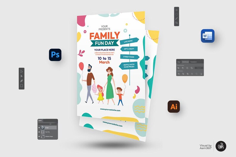 Canva Editable Family Fun Day Flyer Template | Family Festival Template ...