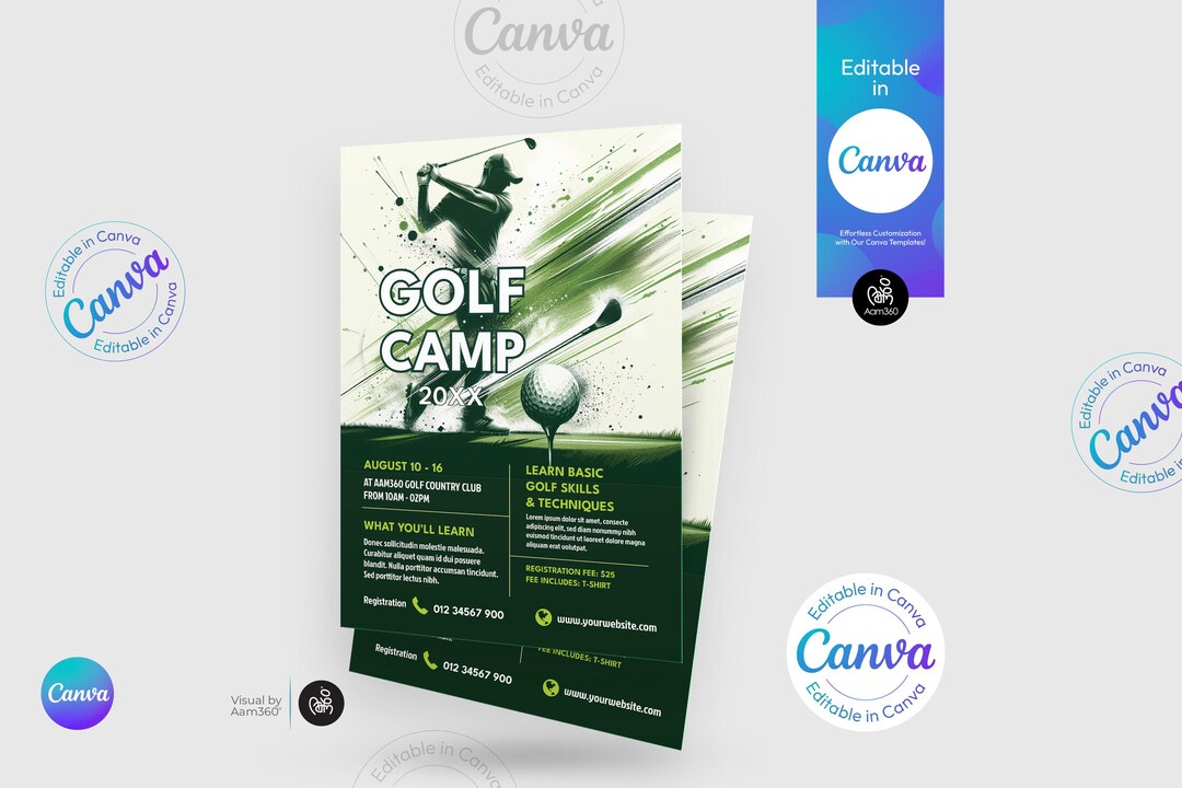 Canva Editable Golf Tournament Flyer Template (digital File) - Etsy