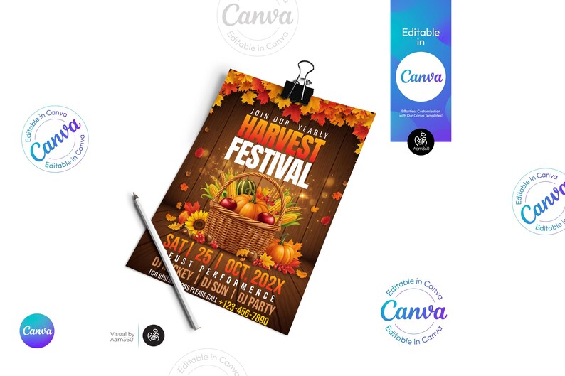 Autumn Festival Flyer Template: Editable Fall Event Design (digital ...