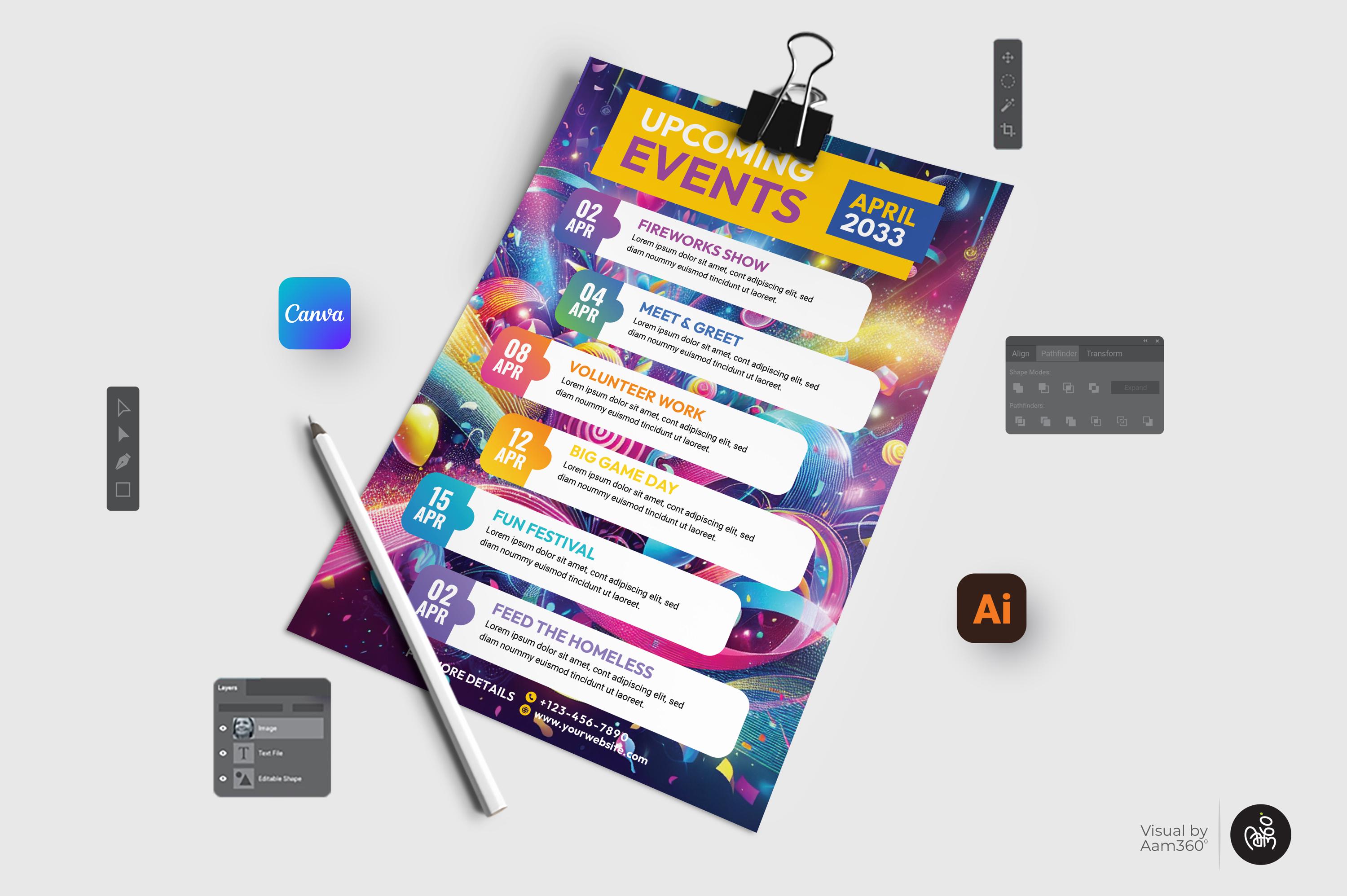 Event Schedule Flyer Template: Canva, AI & EPS (digital File) - Etsy