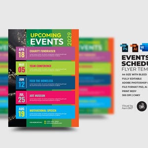 Upcoming Events Schedule Flyer Template Infographic Template Event ...