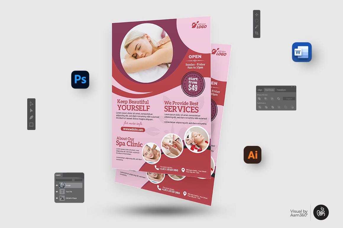 Beauty and Spa Center Flyer Template Beauty Flyer Template Cosmetology ...