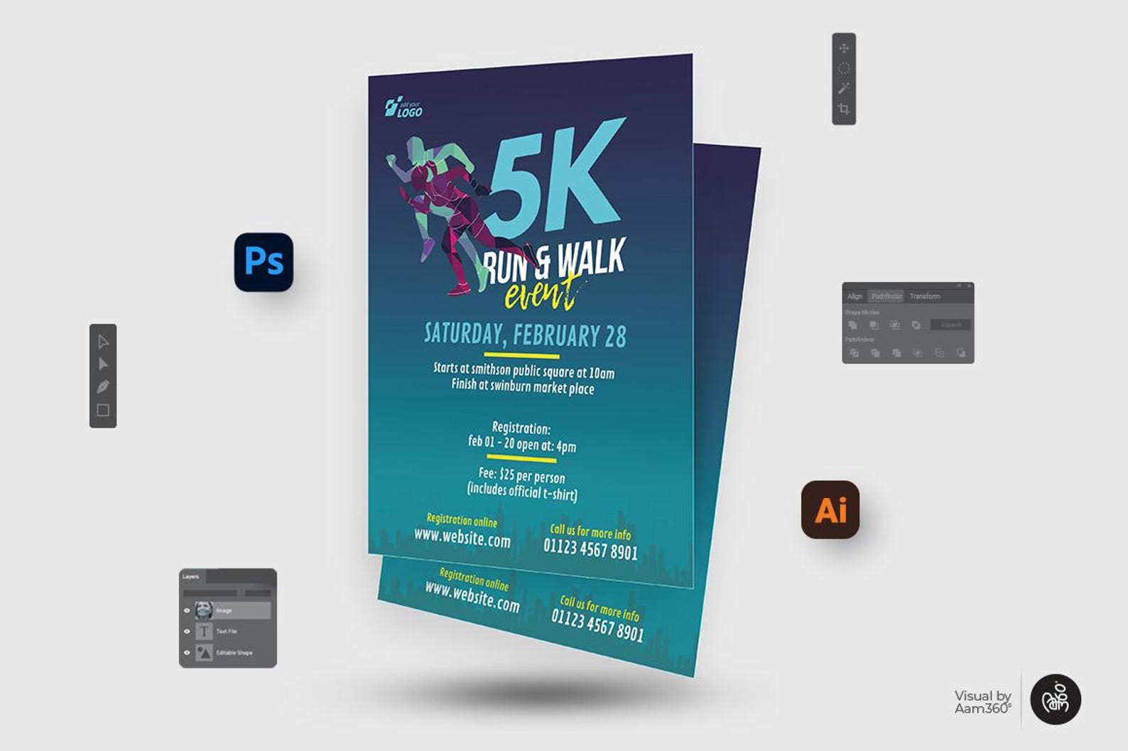Editable Marathon Flyer Template: 5K Run & Walk Event (digital File) - Etsy
