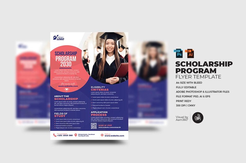 Canva Editable Scholarship Program Flyer Template (digital File) - Etsy