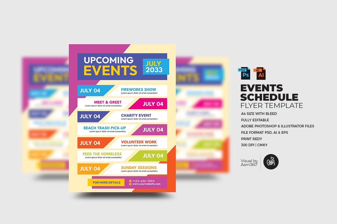 Editable Event Schedule Flyer Template: Canva, PSD, AI (digital File ...
