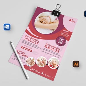 Beauty and Spa Center Flyer Template Beauty Flyer Template Cosmetology ...