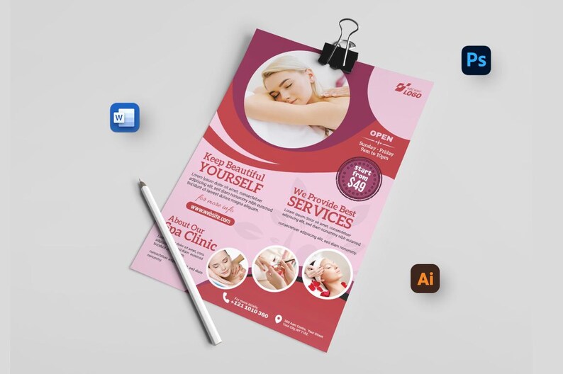 Beauty and Spa Center Flyer Template Beauty Flyer Template Cosmetology ...