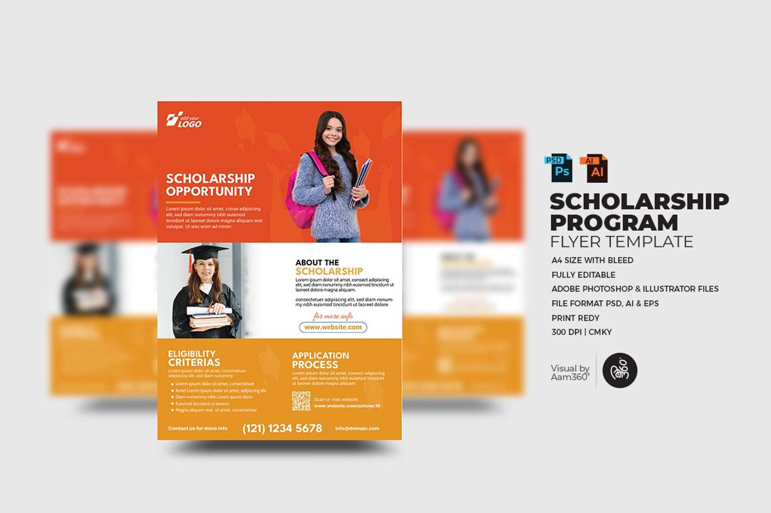 Scholarship Program Flyer Template Graduation Flyer Template Educational Flyer Photoshop ...