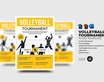 Volleyball Tournament Flyer Template Volleyball Event Flyer Template ...