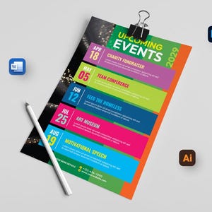 Upcoming Events Schedule Flyer Template Infographic Template Event ...