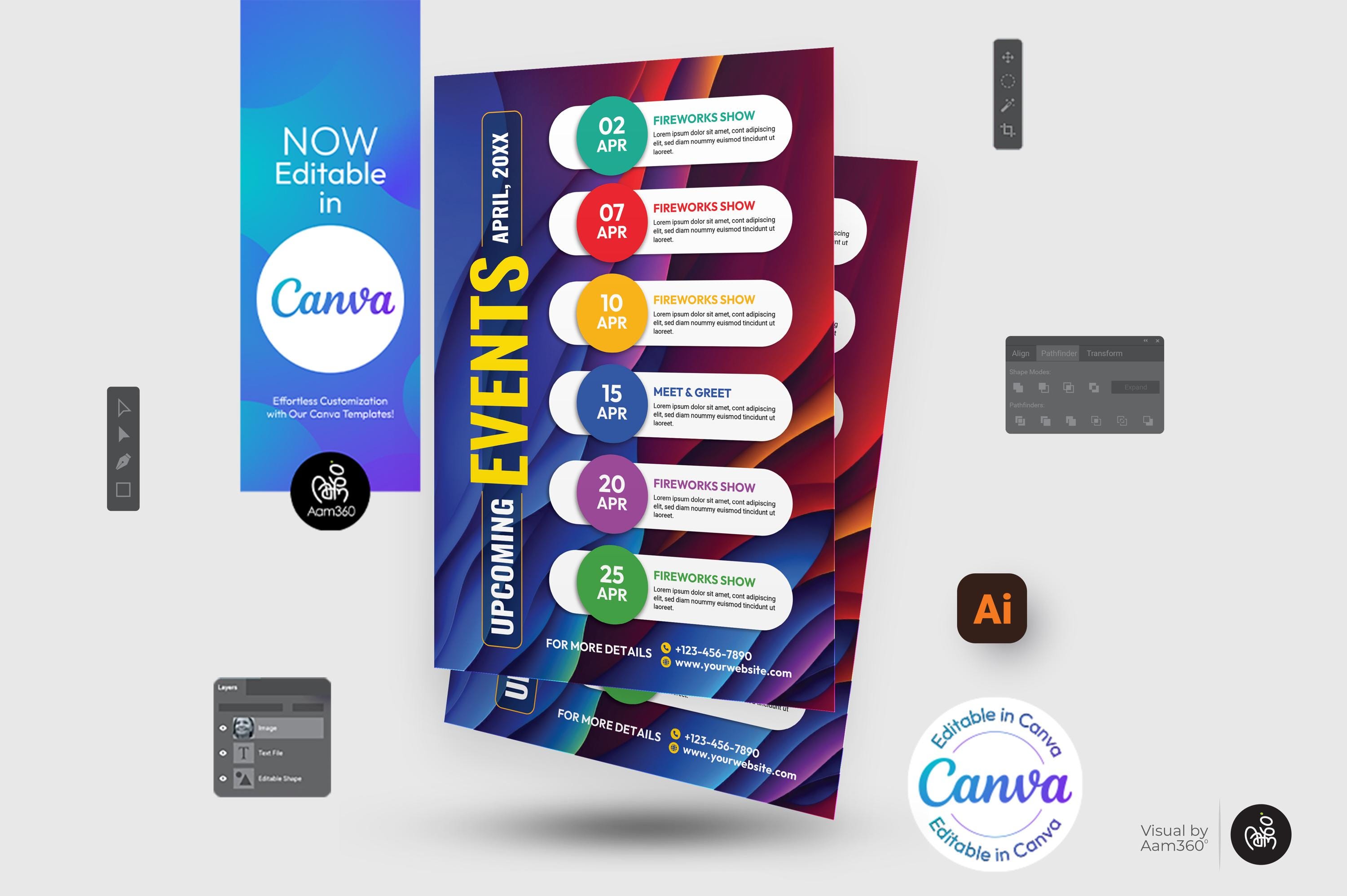 Canva Editable | Event Schedule Flyer | Event Schedule Flyer Template ...