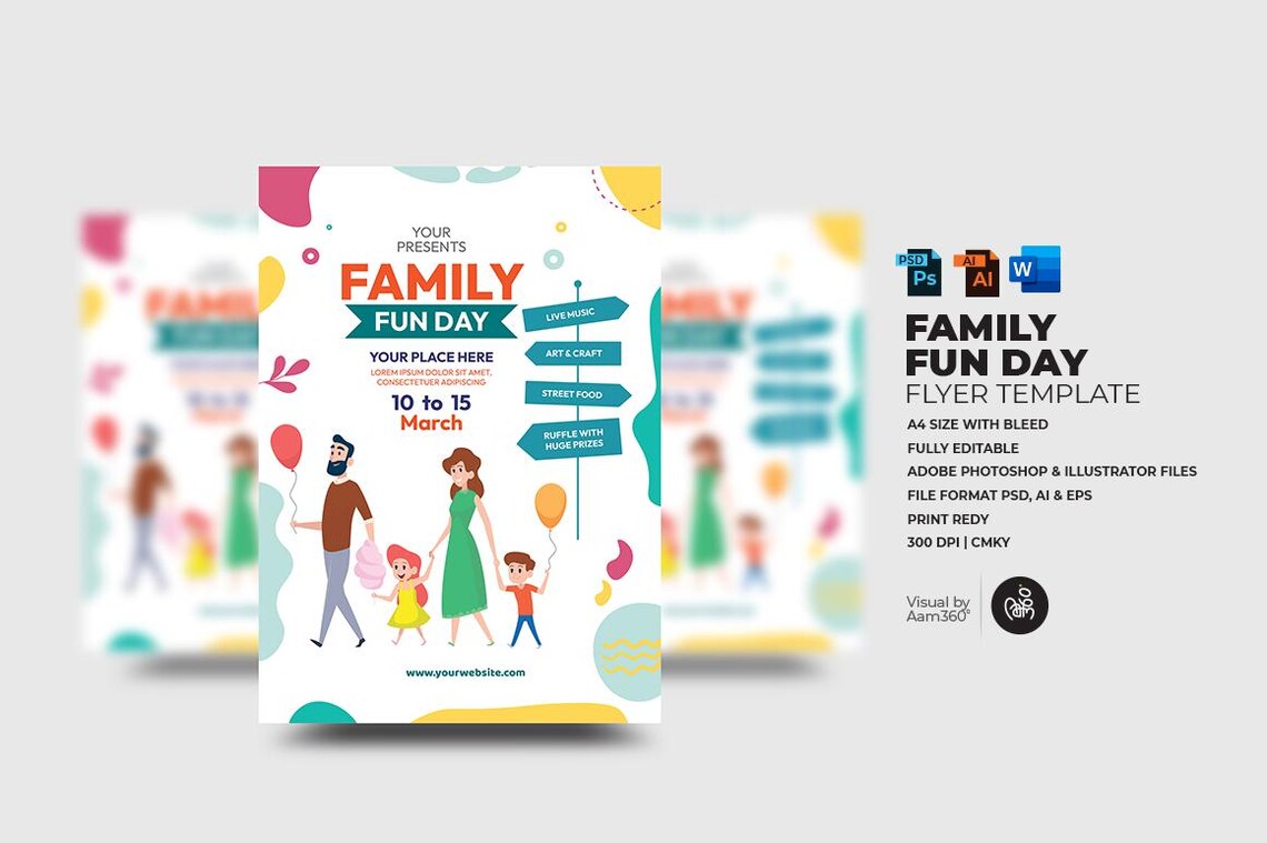 Canva Editable Family Fun Day Flyer Template | Family Festival Template ...