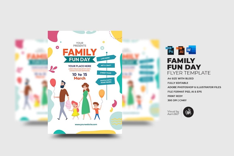 Canva Editable Family Fun Day Flyer Template | Family Festival Template ...
