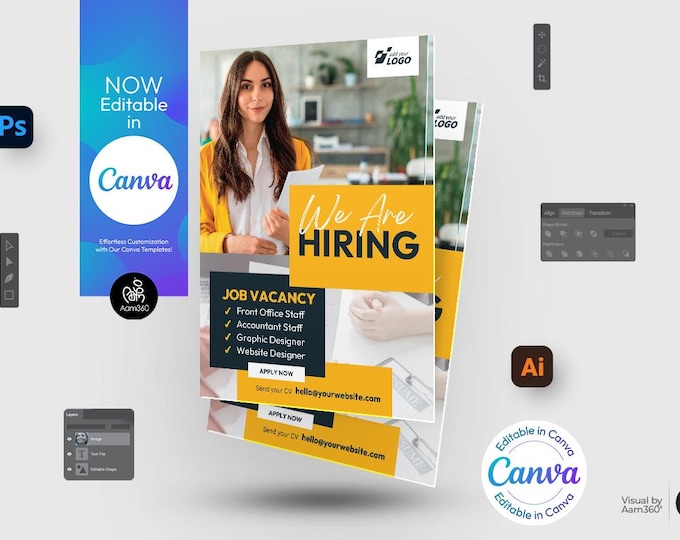 Editable We Are Hiring Staff Flyer, Helpers Required, Job Available ...