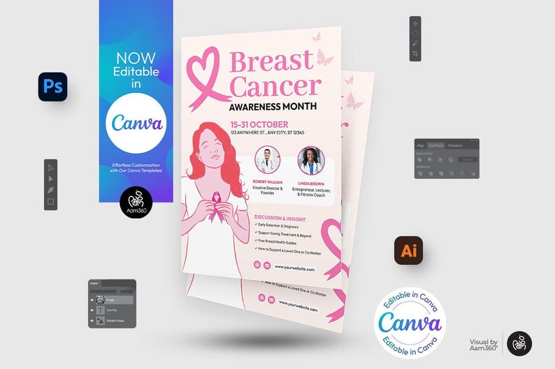 Breast Cancer Awareness Flyer Template Medical Flyer Template Cancer ...