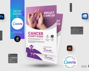 Breast Cancer Awareness Flyer Template | Medical Flyer Template | Cancer Flyer | Photoshop ...