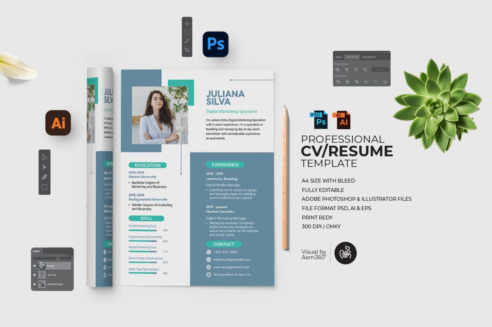 Professional Resume Template | Resume Flyer Template | Curriculum Vitae ...