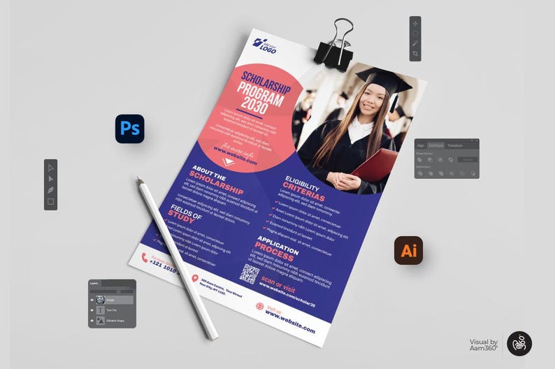 Canva Editable Scholarship Program Flyer Template (digital File) - Etsy