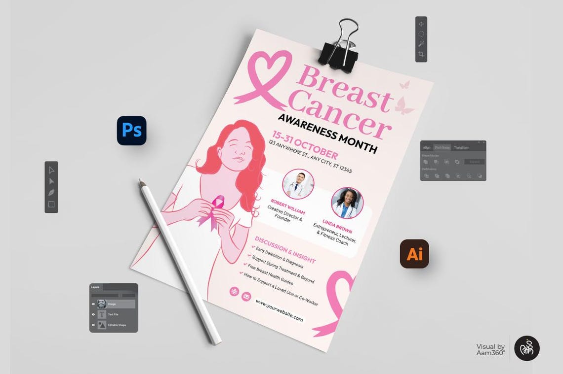 Breast Cancer Awareness Flyer Template Medical Flyer Template Cancer ...