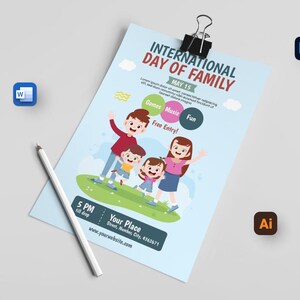 Family Fun Day Flyer Template: Editable Canva, PSD, AI (digital File ...