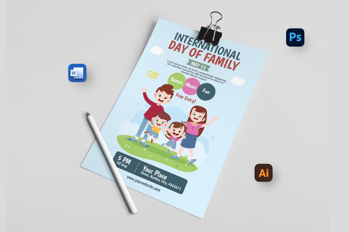 Family Fun Day Flyer Template: Editable Canva, PSD, AI (digital File ...