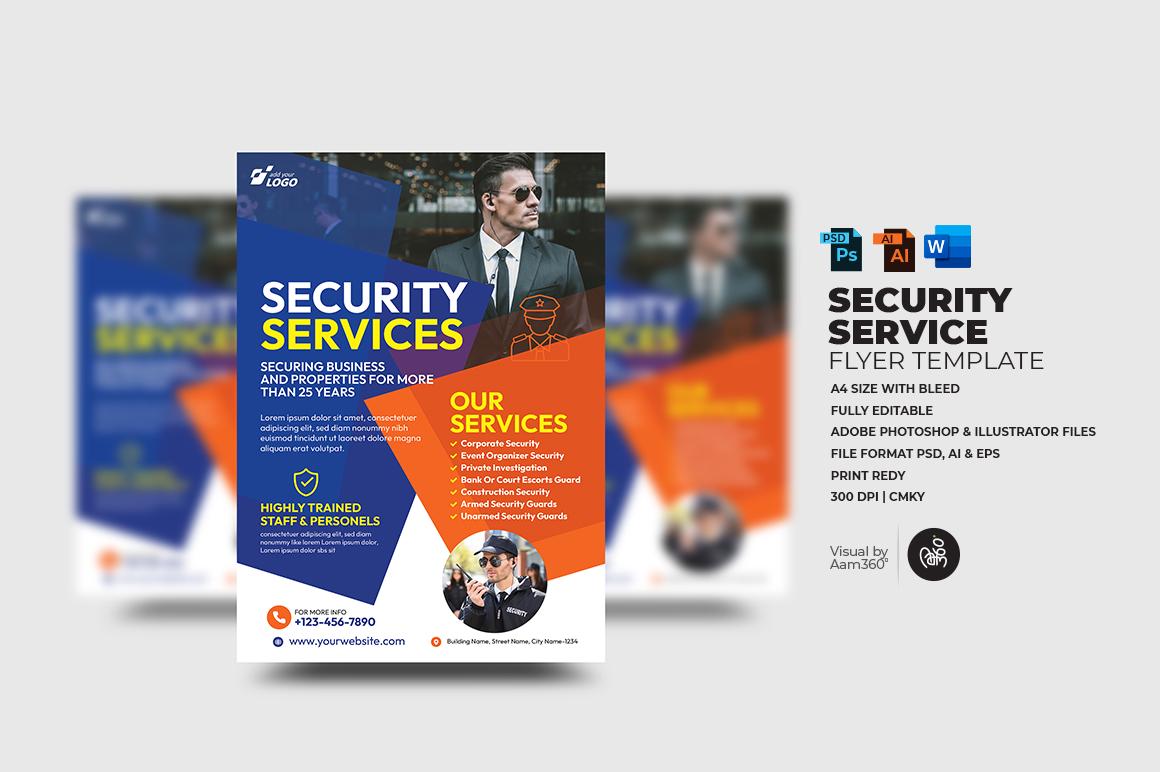 Security Service Flyer Template: Canva, AI, PSD, DOC (digital File) - Etsy