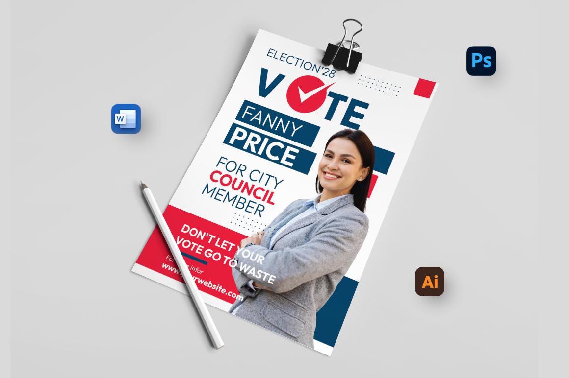 Editable Election Candidate Flyer Template: Canva, PSD, AI (digital ...