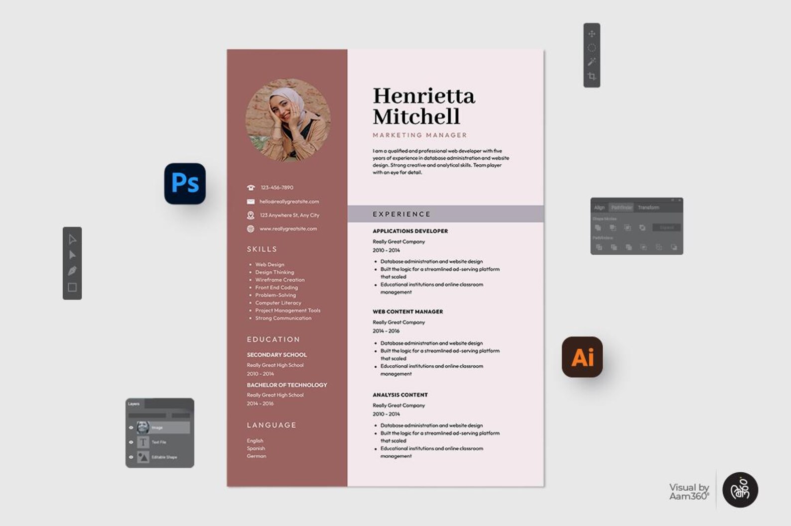 Professional Resume Template | Resume Flyer Template | Curriculum Vitae ...