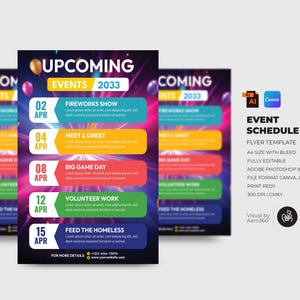 Canva Editable Event Schedule Flyer Event Schedule Flyer Template ...