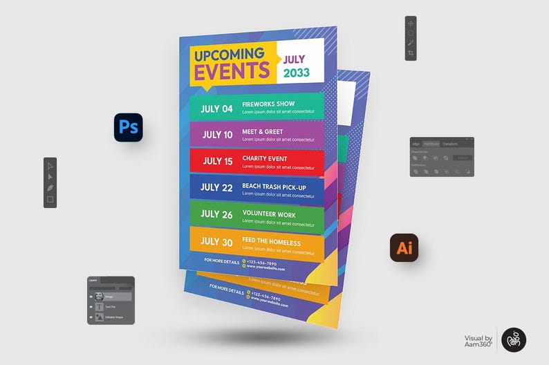 Canva Editable Events Schedule Flyer Template (digital File) - Etsy
