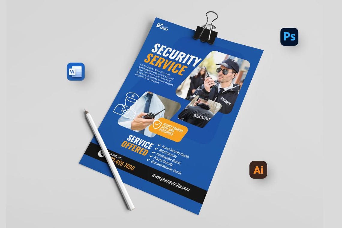 Security service Flyer Template | Bodyguard Flyer Template | Safety ...