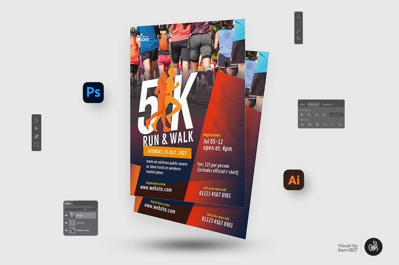 Marathon Flyer Template 5k Run Flyer Template Triathlon Flyer Photoshop ...