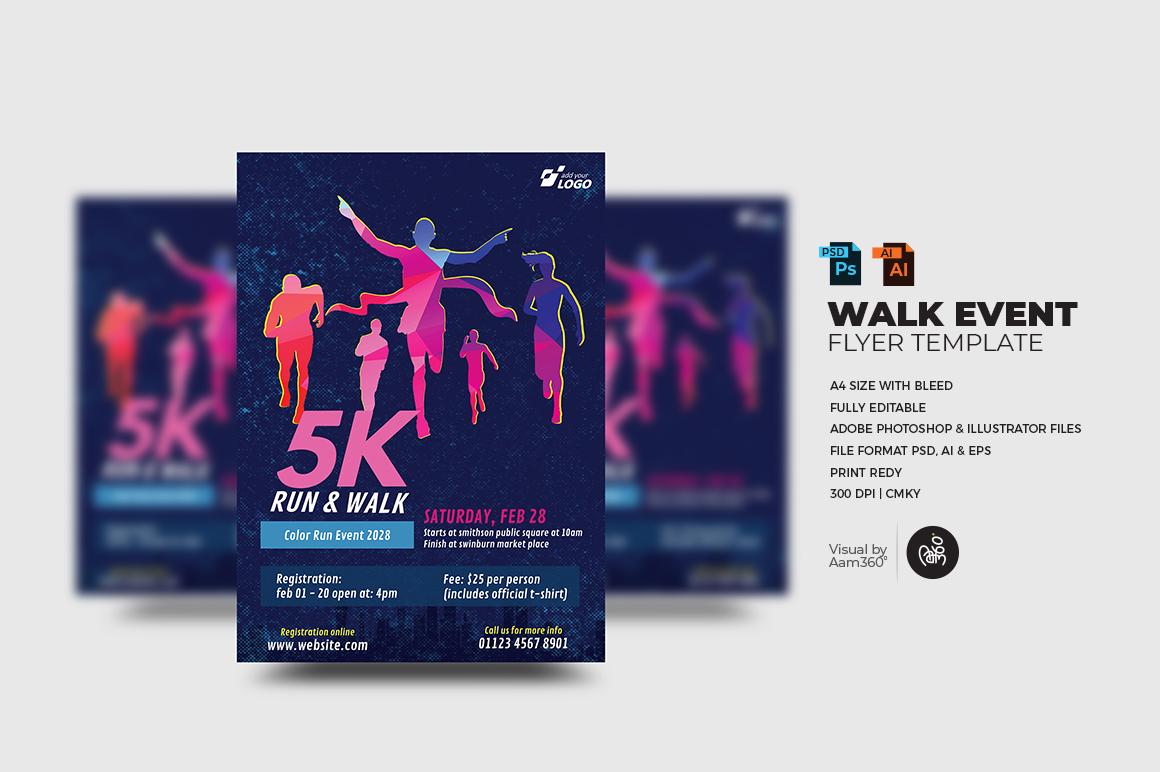 Editable Marathon & 5K Run Flyer Template (canva, PSD, AI) - Etsy