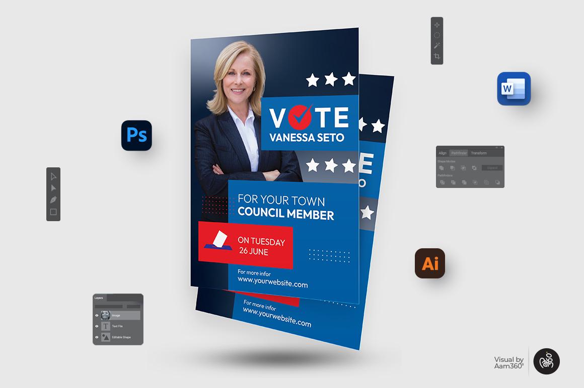 Election Candidate Flyer Template: Political Campaign Design (canva ...